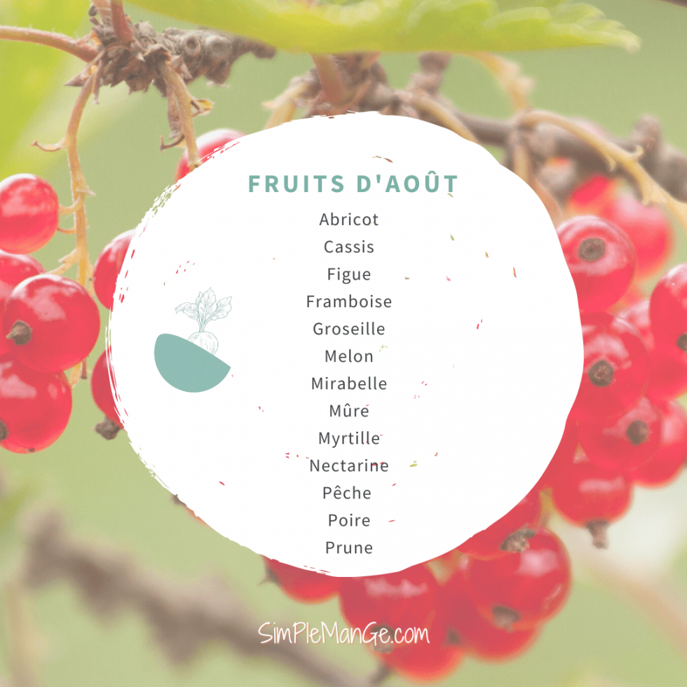 SimPleManGeCalendrier des fruits et légumes de saison en août