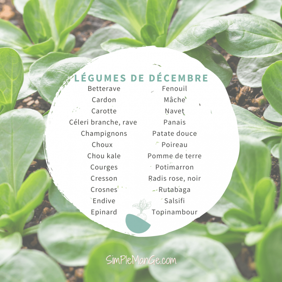 SimPleManGeCalendrier des fruits et légumes de saison en décembre